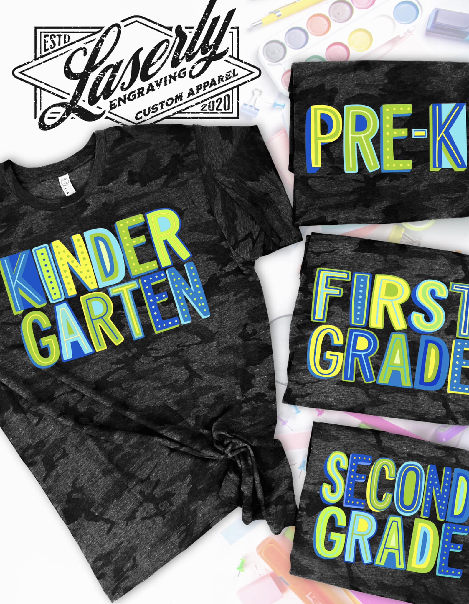 Black Camo Grade Level Shirts – Laserly Engraving